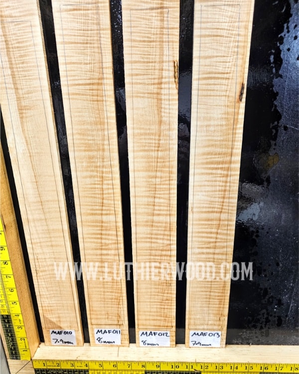 5A Flame Maple Guitar Fingerboard Blank 10 | Luthierwood & Artisan Supplies