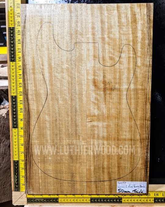 White Limba / Korina Two Piece Guitar Body Blank 157 | Luthierwood ...