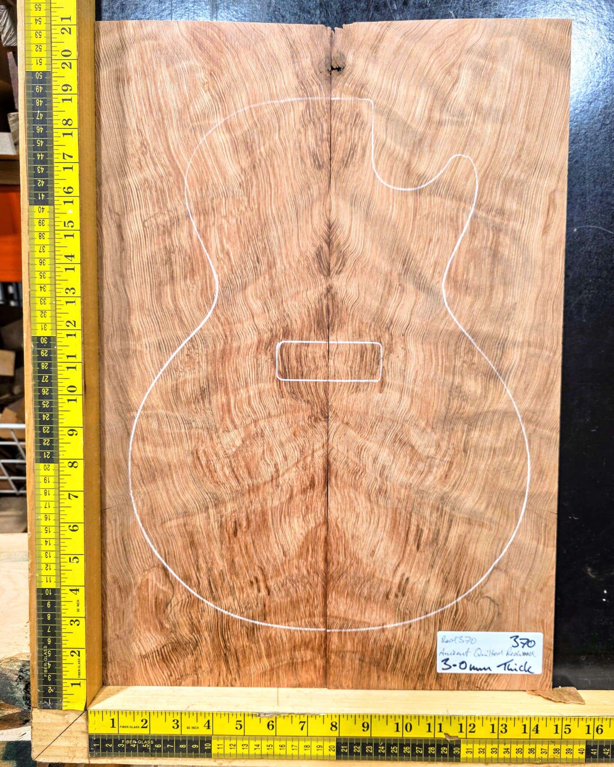 Ancient Quilted Redwood Set 370 THINSET | Luthierwood & Artisan Supplies