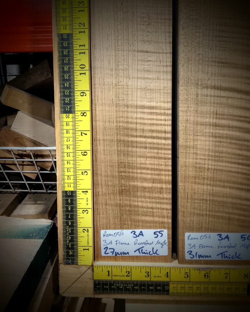 3A Roasted Flame Maple Neck 055 | Luthierwood & Artisan Supplies