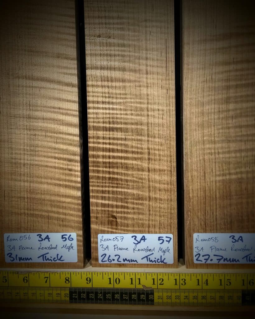 3A Roasted Flame Maple Neck 057 | Luthierwood & Artisan Supplies