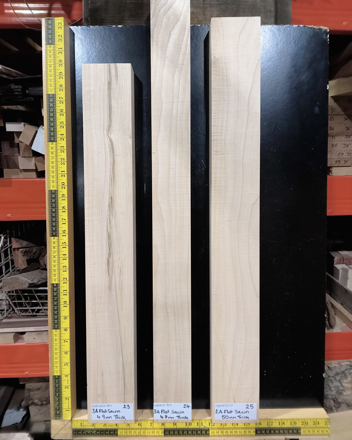 Flame Maple Flat Sawn Guitar Neck Blank 3A 23 | Luthierwood & Artisan ...