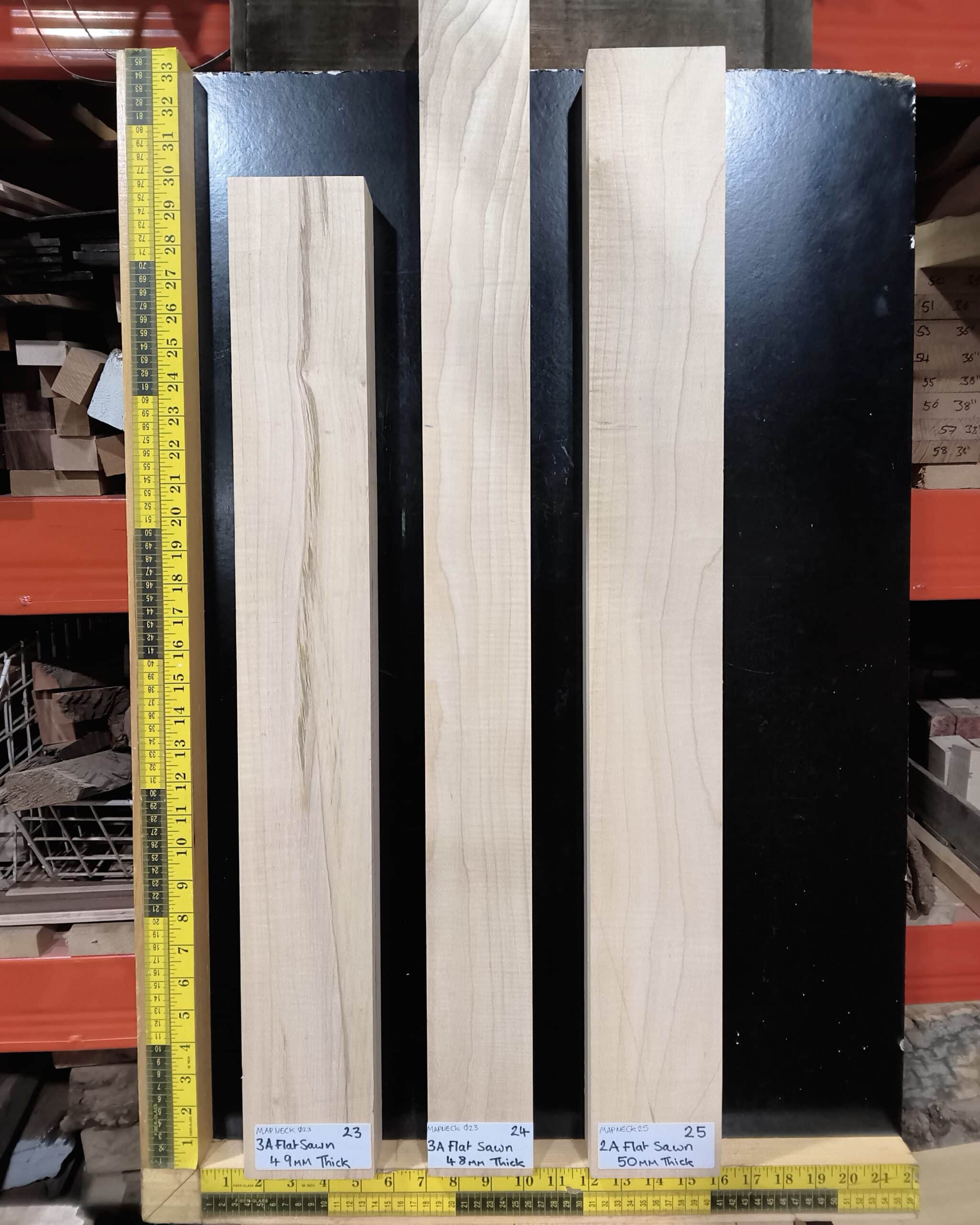 Flame Maple Flat Sawn Guitar Neck Blank 3A 23 | Luthierwood & Artisan ...