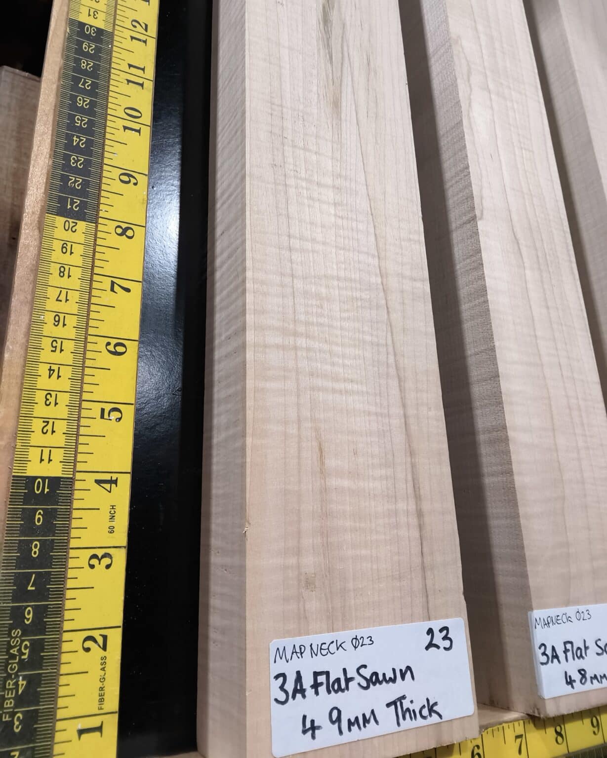 Flame Maple Flat Sawn Guitar Neck Blank 3A 23 | Luthierwood & Artisan ...