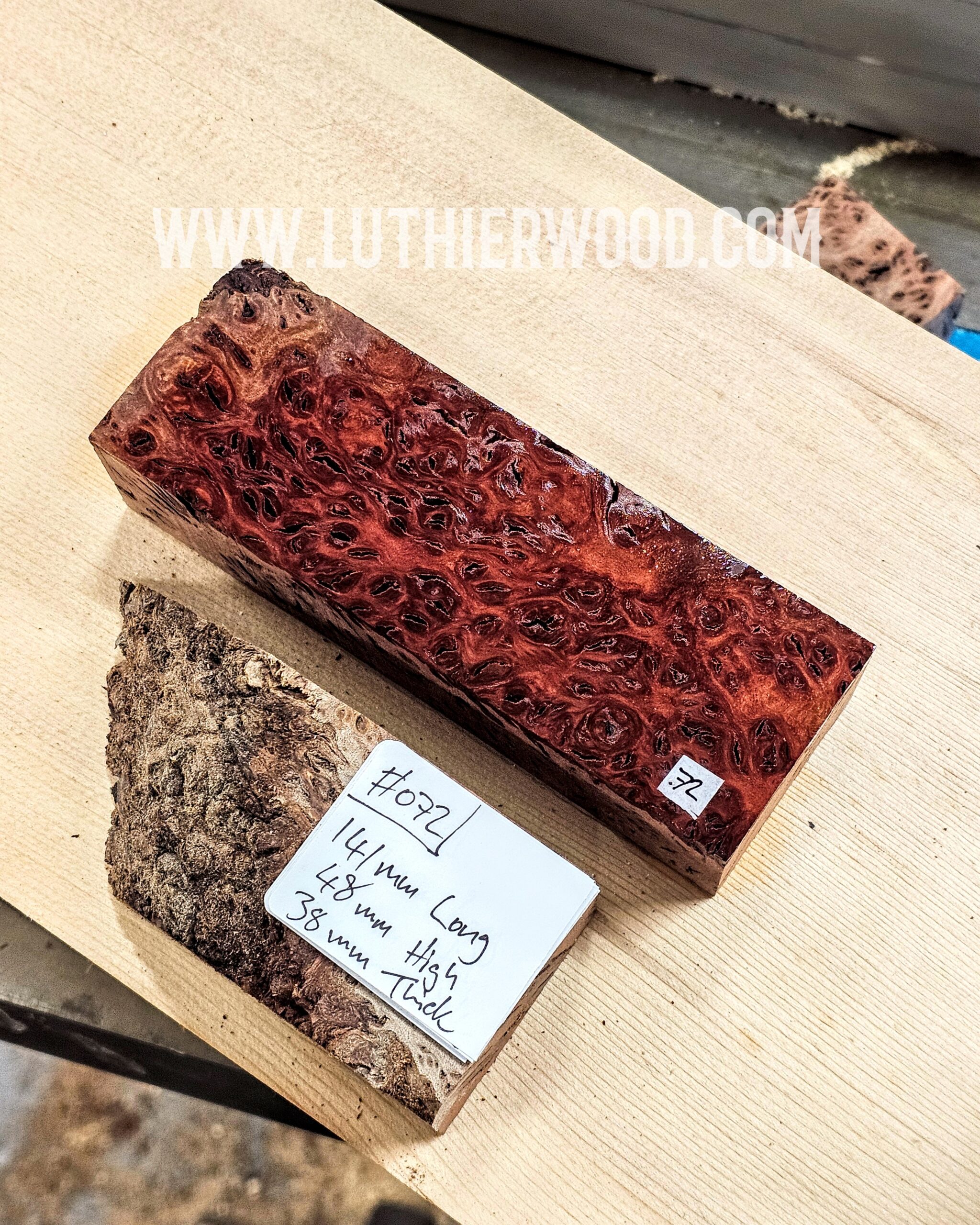 Australian Jarrah Burl Knife Scales Block 072 | Luthierwood & Artisan ...