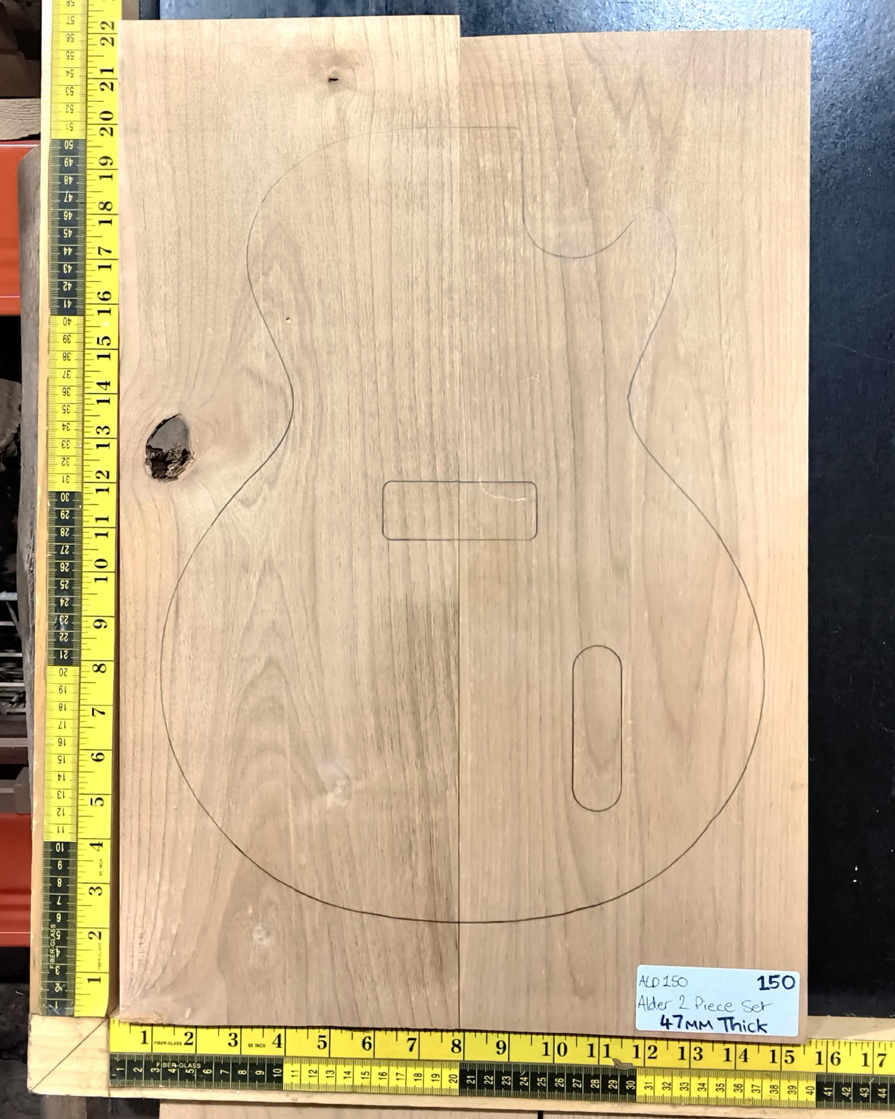 American Red Alder 2 Piece Body Blank 150 | Luthierwood & Artisan Supplies