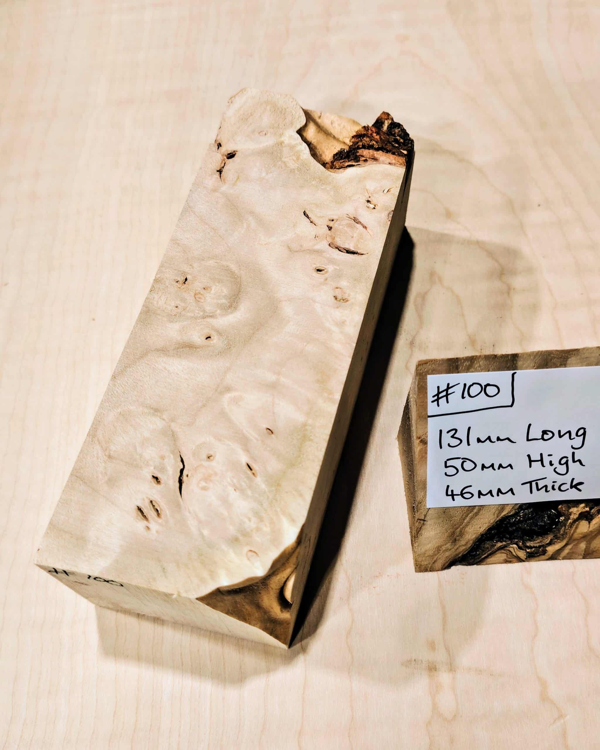 Maple Burl Knife Handle Scale Block 100 | Luthierwood & Artisan Supplies