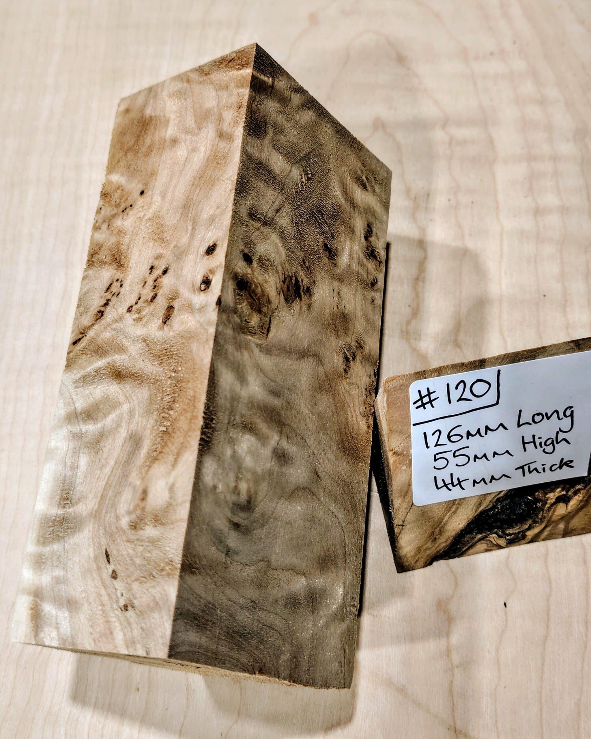 Poplar Burl Knife Handle Scale Block 120 | Luthierwood & Artisan Supplies